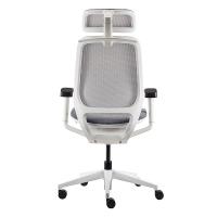 China White PA Frame Swivel Office Chairs 3D Headrest Mesh Seating Swivel Office Chairs for sale
