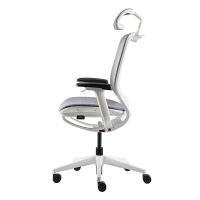 China White PA Frame Swivel Office Chairs 3D Headrest Mesh Seating Swivel Office Chairs for sale