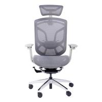 China Grey White Dvary Swivel Chairs High Back Mesh Ergonomic Office Chair for sale