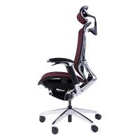 China High Back Supporting Manager Chair Maroon Mesh Elastic Office Furniture Seating for sale
