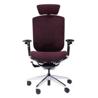 China High Back Supporting Manager Chair Maroon Mesh Elastic Office Furniture Seating for sale