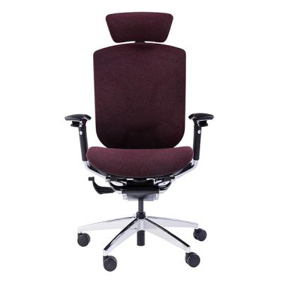 China High Back Supporting Manager Chair Maroon Mesh Elastic Office Furniture Seating for sale