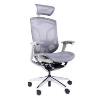 China Grey Plastic Rotating Chair Comfort Water Fall Design 3D Support Headrest Mesh Office Chairs for sale