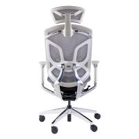 China Grey Plastic Rotating Chair Comfort Water Fall Design 3D Support Headrest Mesh Office Chairs for sale