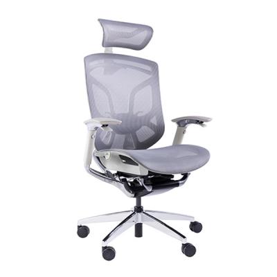 China Comfortable Computer Home Office Chair Light Grey Mesh Height Adjustable Seats Ergonomic Office Chairs for sale