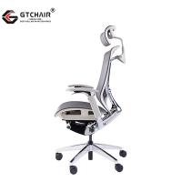 China Height Adjustable Ergonomic Chairs Chromed Swivel Office Mesh Rolling Wirh Headrest for sale