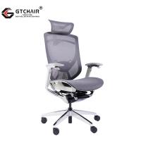 China Height Adjustable Ergonomic Chairs Chromed Swivel Office Mesh Rolling Wirh Headrest for sale