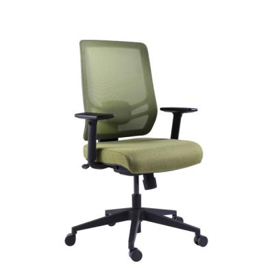 China Ergo Lumbar Support Office Chair Green Mesh Mid Back Swivel for sale