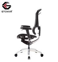 China Mid Back Ergonomic Staff Office Chair 65mm Black PU Mesh Manager for sale