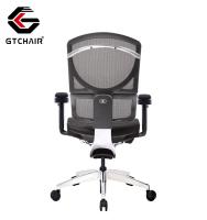 China Mid Back Ergonomic Staff Office Chair 65mm Black PU Mesh Manager for sale