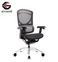 China Mid Back Ergonomic Staff Office Chair 65mm Black PU Mesh Manager for sale