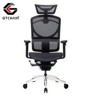 China High Back Executive Office Chair With Headrest Ergonomic Adjustable Lumbar Support for sale