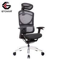 China High Back Executive Office Chair With Headrest Ergonomic Adjustable Lumbar Support for sale