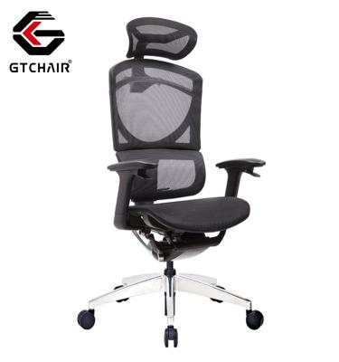 China High Back Executive Office Chair With Headrest Ergonomic Adjustable Lumbar Support for sale