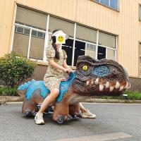 China Coin Operated Ride On Electric Dinosaur Animatronic Dinosaur Scooter For Theme Parks for sale