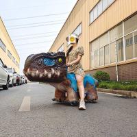 China Coin Operated Ride On Electric Dinosaur Animatronic Dinosaur Scooter For Theme Parks for sale