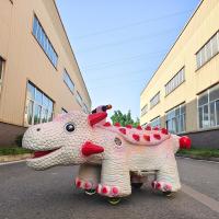 China Theme Parks Animatronic Electric Ride On Dinosaur With 24V 20A Battery Capacity for sale