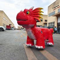 China Custom Vibrant Red Animatronic Dinosaur Ride Kiddie Entertainment Dinosaur Rides for sale
