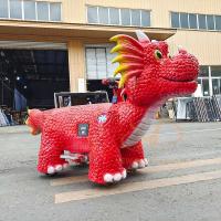 China Custom Vibrant Red Animatronic Dinosaur Ride Kiddie Entertainment Dinosaur Rides for sale