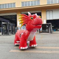 China Custom Vibrant Red Animatronic Dinosaur Ride Kiddie Entertainment Dinosaur Rides for sale