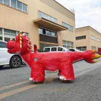 China Custom Vibrant Red Animatronic Dinosaur Ride Kiddie Entertainment Dinosaur Rides for sale
