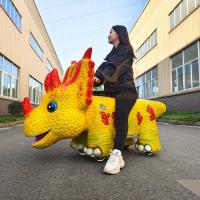 China Dino World Electric Ride Animatronic Dinosaur Scooter 100kg Load for sale