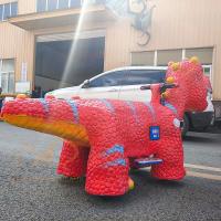 China Silicone Construction Animatronic Dinosaur Ride Scooter 250W For Amusement Parks for sale