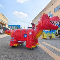 China Silicone Construction Animatronic Dinosaur Ride Scooter 250W For Amusement Parks for sale