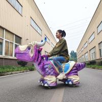 China 350W Battery Operated Electric Ride On Dinosaur Animatronic Walking Dinosaur OEM for sale