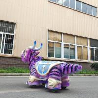 China 350W Battery Operated Electric Ride On Dinosaur Animatronic Walking Dinosaur OEM for sale