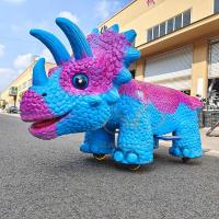 China Kids Animatronic Walking Dinosaur Ride 100kg Load Battery Powered Dinosaur Ride On for sale