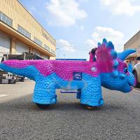 China Kids Animatronic Walking Dinosaur Ride 100kg Load Battery Powered Dinosaur Ride On for sale