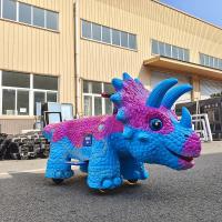 China Kids Animatronic Walking Dinosaur Ride 100kg Load Battery Powered Dinosaur Ride On for sale