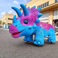 China Kids Animatronic Walking Dinosaur Ride 100kg Load Battery Powered Dinosaur Ride On for sale