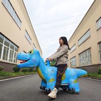 China Realistic Electric Ride On Dinosaur 100kg Load Light Effects For Commercial Use for sale