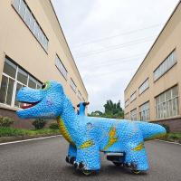 China Realistic Electric Ride On Dinosaur 100kg Load Light Effects For Commercial Use for sale
