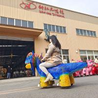 China Amusement Parks Animatronic Dinosaur Ride Real Life Size 100kg Load For Adults for sale