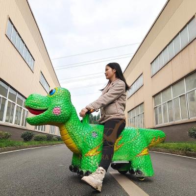 China Realistic Animatronic Movements Electric Ride On Dinosaur With Multiple Control Modes for sale