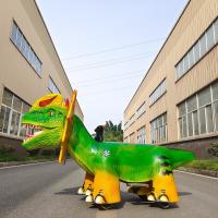 China 100kg Load Kiddie Animatronic Dinosaur Ride Coin Control Remote Control Dinosaur Ride On for sale