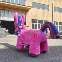 China Jurassic World Park Electric Ride On Unicorn With Delightful Pink Body Coin Operate for sale