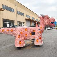 China Pink Color Life Size Realistic Animatronic Dinosaur Ride , Kids Ride On Electric Dinosaur for sale