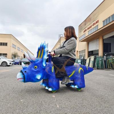 China Jurassic Park Large Electric Dinosaur Riding Toy 100kg Load Electric Ride On Triceratops for sale