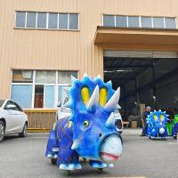 China Jurassic Park Large Electric Dinosaur Riding Toy 100kg Load Electric Ride On Triceratops for sale