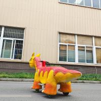 China Jurassic Park Ride On Dinosaur For Kids 100kg Load Big Yellow Electric Dinosaur Scooter for sale