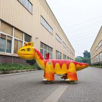 China Jurassic Park Ride On Dinosaur For Kids 100kg Load Big Yellow Electric Dinosaur Scooter for sale