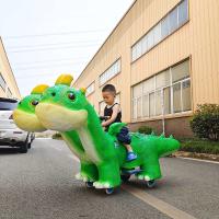 China Double Headed Simulation Animatronic Dinosaur Ride Cartoonish Design For Amusement Parks for sale