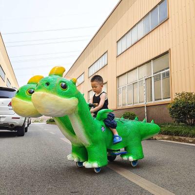 China Double Headed Simulation Animatronic Dinosaur Ride Cartoonish Design For Amusement Parks for sale