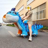 China Customizable Animatronic Walking Dinosaur Ride On For Amusement Parks 100kg Capacity for sale