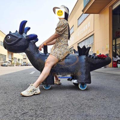 China 100kg Load Electric Dinosaur Ride For Theme Parks 350W Motor Large Ride On Dinosaur for sale