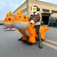 China 350W Lifelike Design Electric Dinosaur Scooter , Battery Powered Dinosaur Ride On for sale